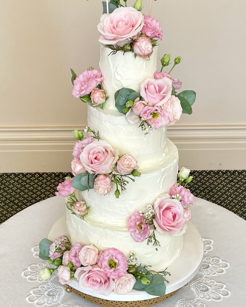 4-Tier Buttercream Wedding Cake, The Lawn - September 2021 - Sticky ...